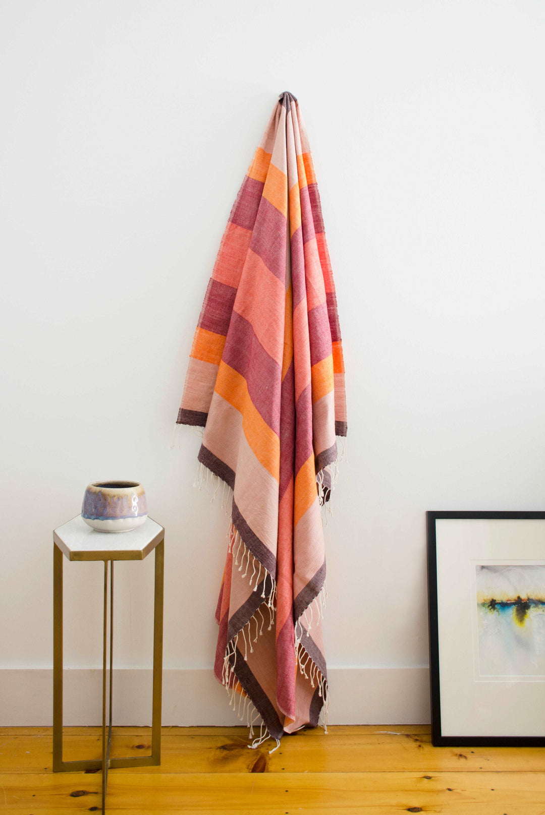 Lightweight orange throw | Bolé Road Textiles