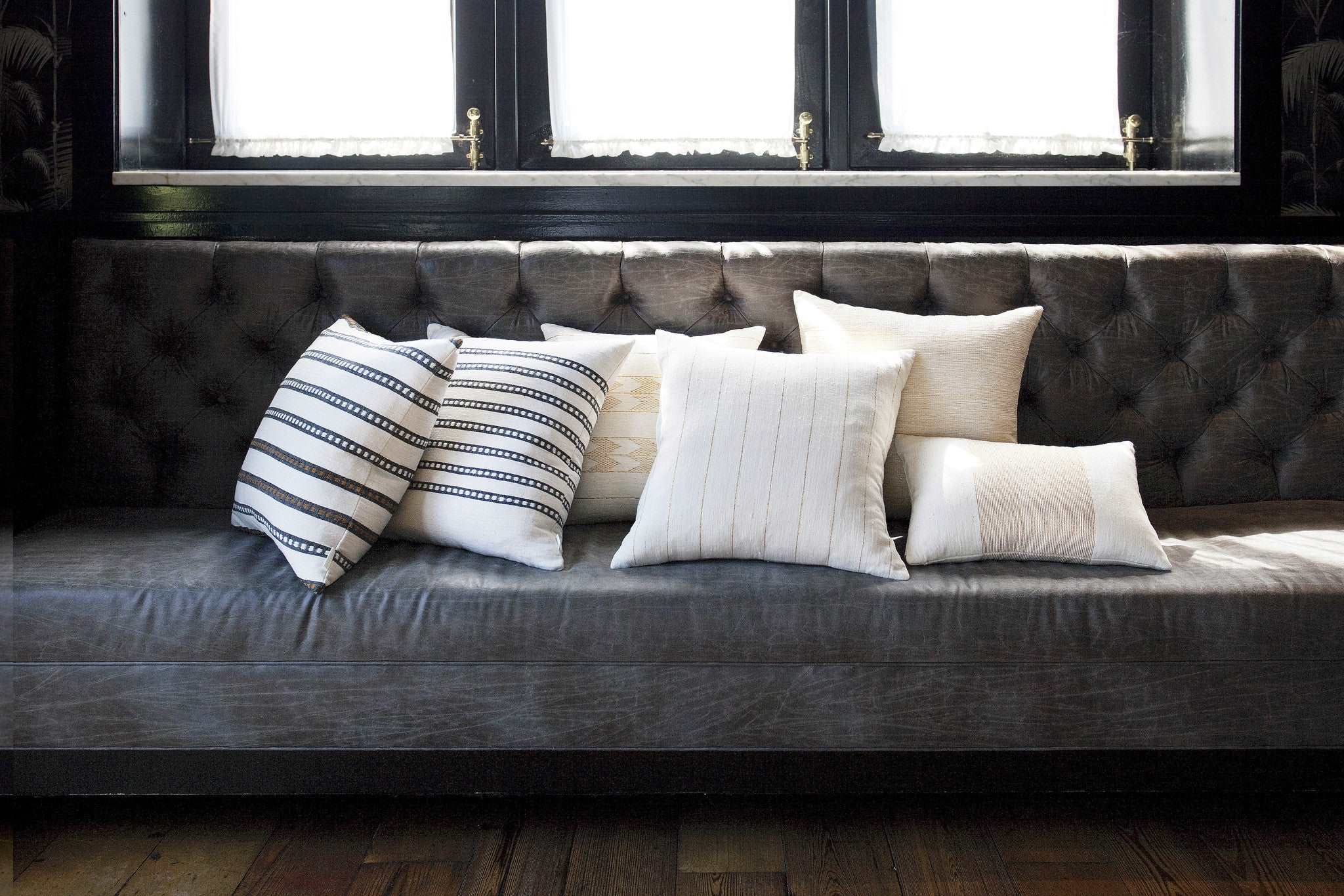 Black and White Throw Pillow - Kombolcha – Bolé Road Textiles