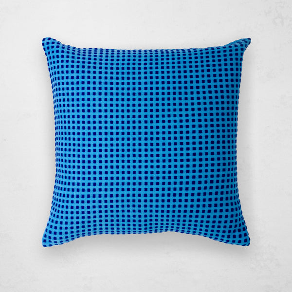 Blue Patterned Throw Pillow - Bolé Road Textiles