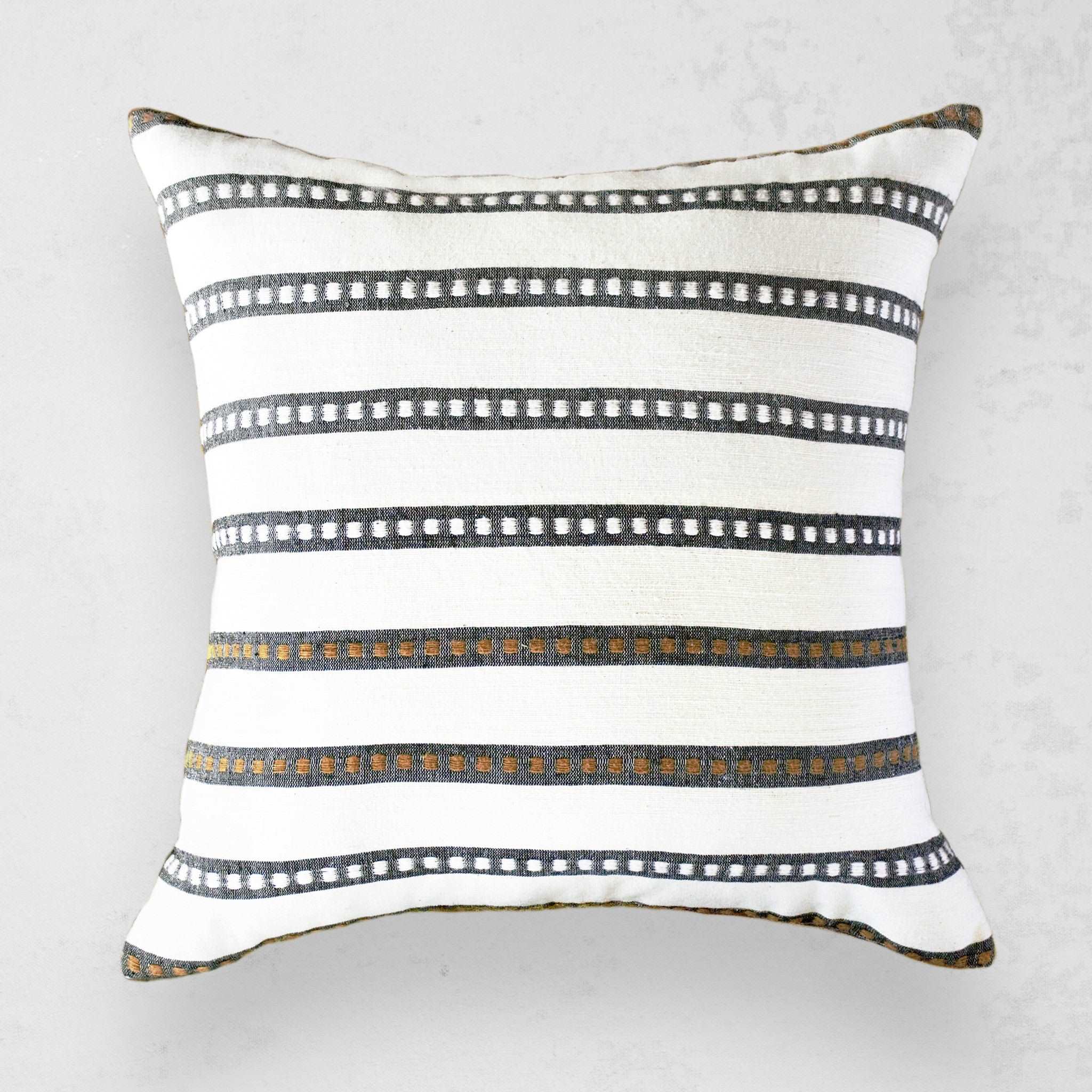 Black and White Throw Pillow - Kombolcha – Bolé Road Textiles