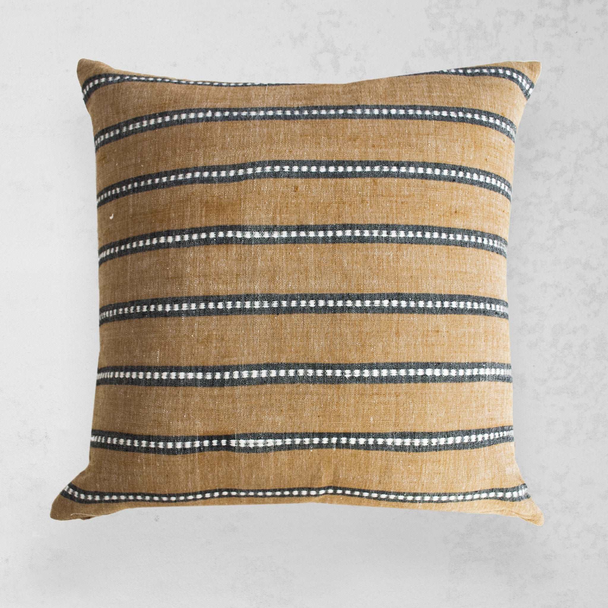 Black, White + Tan Throw Pillow - Kombolcha – Bolé Road Textiles