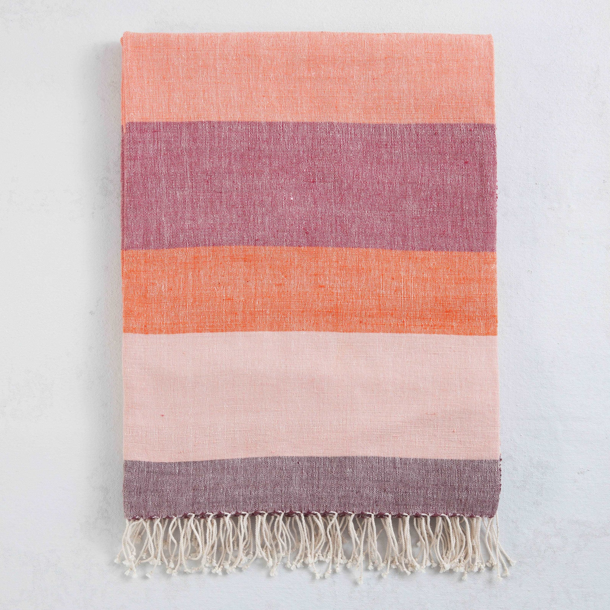 Lightweight orange throw | Bolé Road Textiles