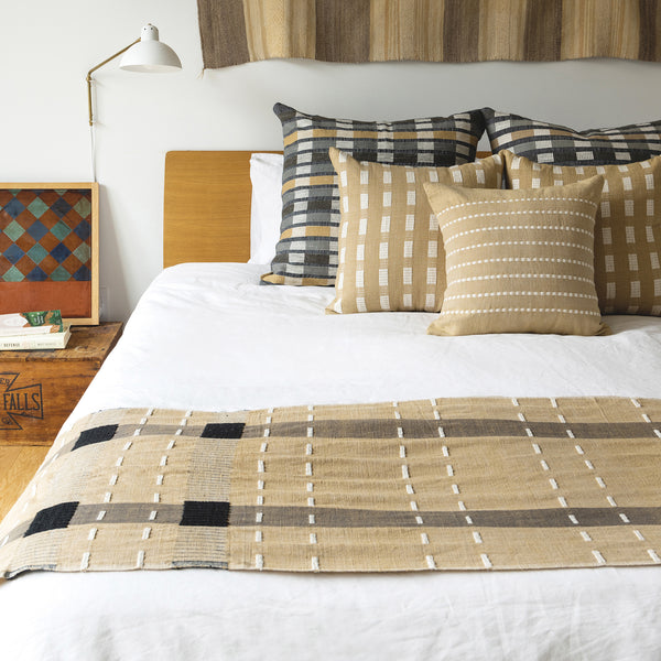 Addis Bed Runner in Sand Beige by Bolé Road Textiles