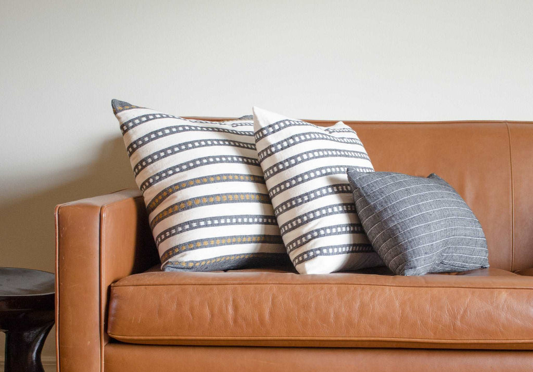 Black and White Throw Pillow - Kombolcha – Bolé Road Textiles