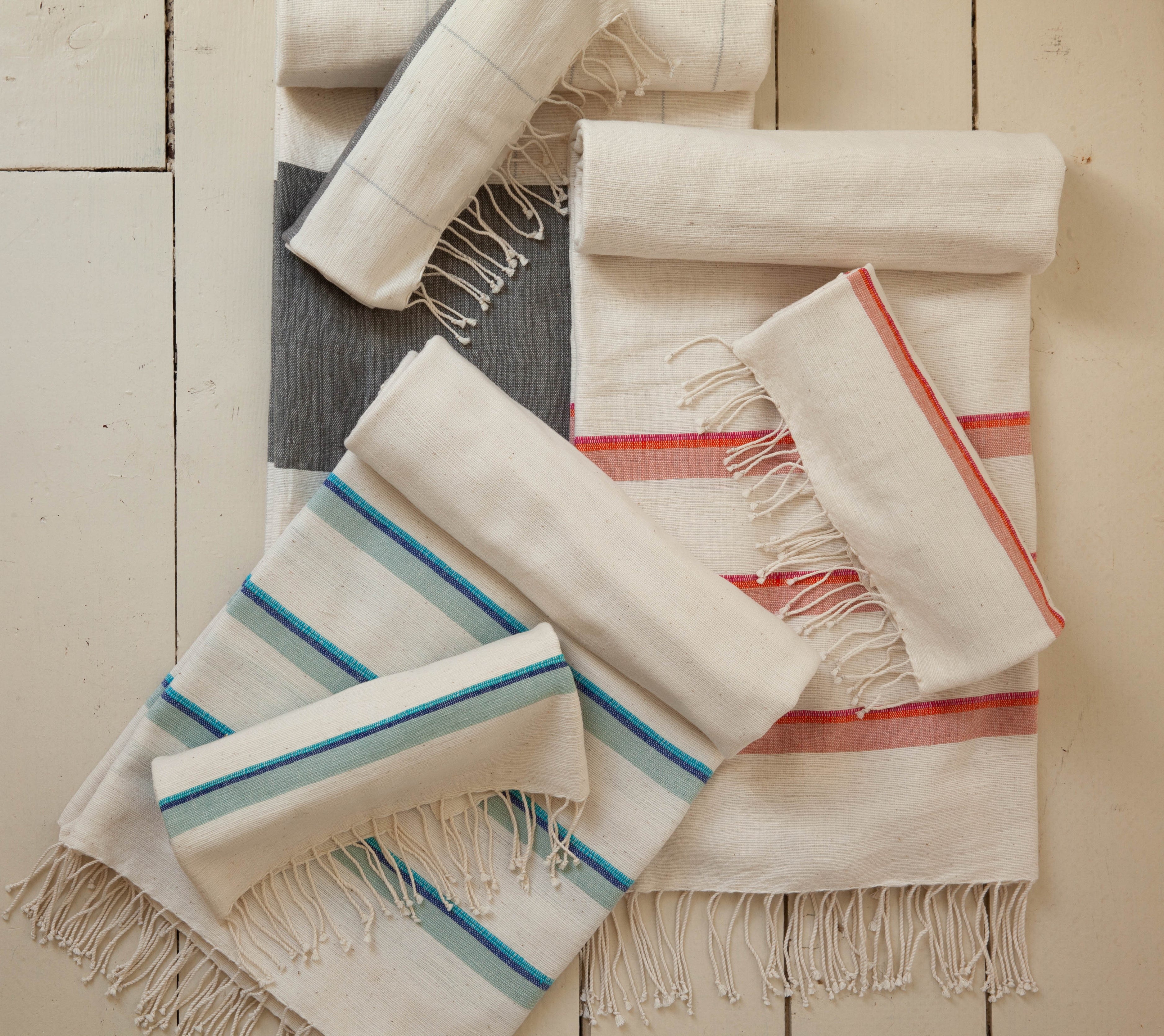 Handwoven Cotton Pink Hamam Towel - Bolé Road Textiles