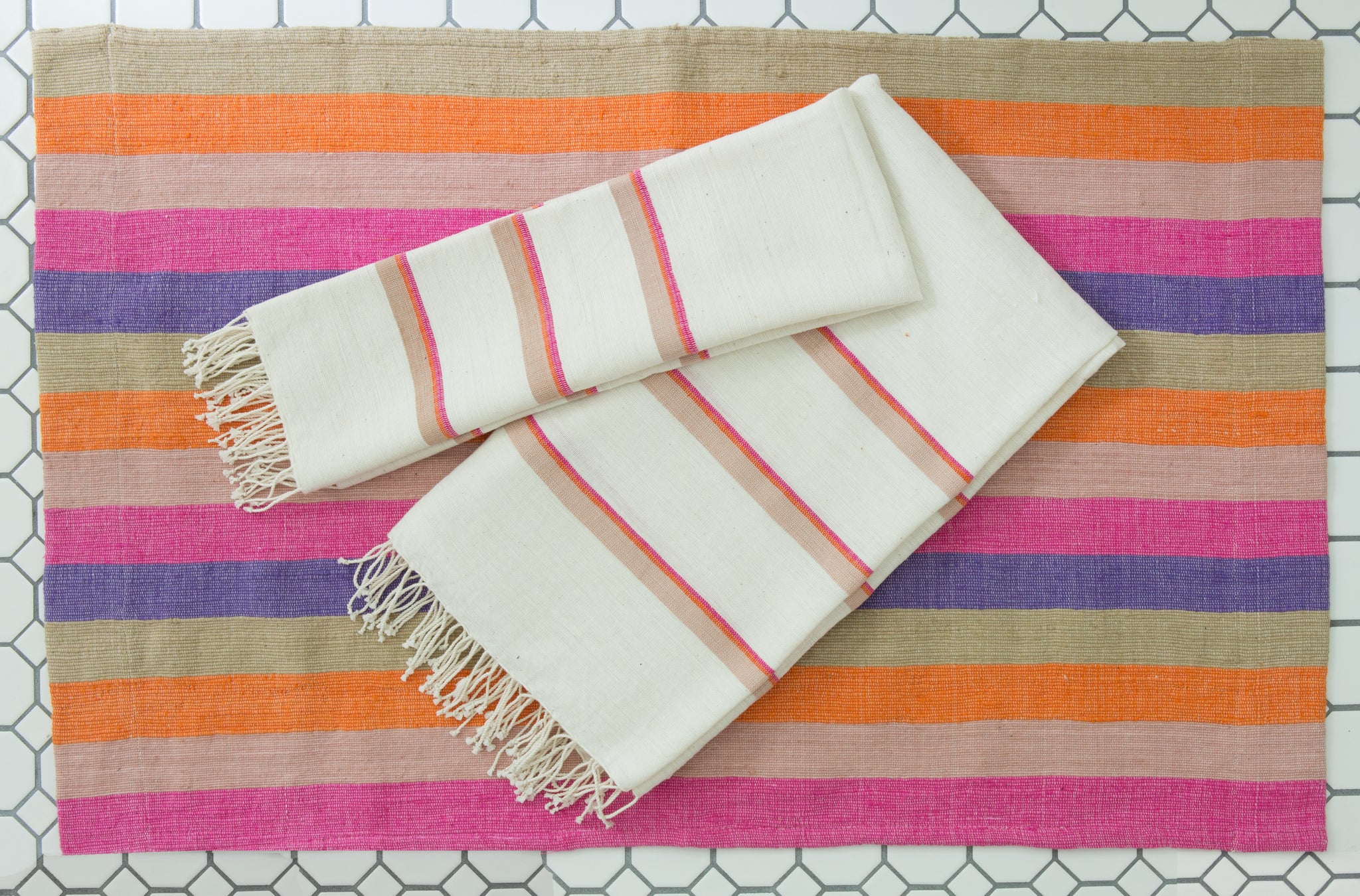 Colorful Cotton Bath mat - Bolé Road Textiles