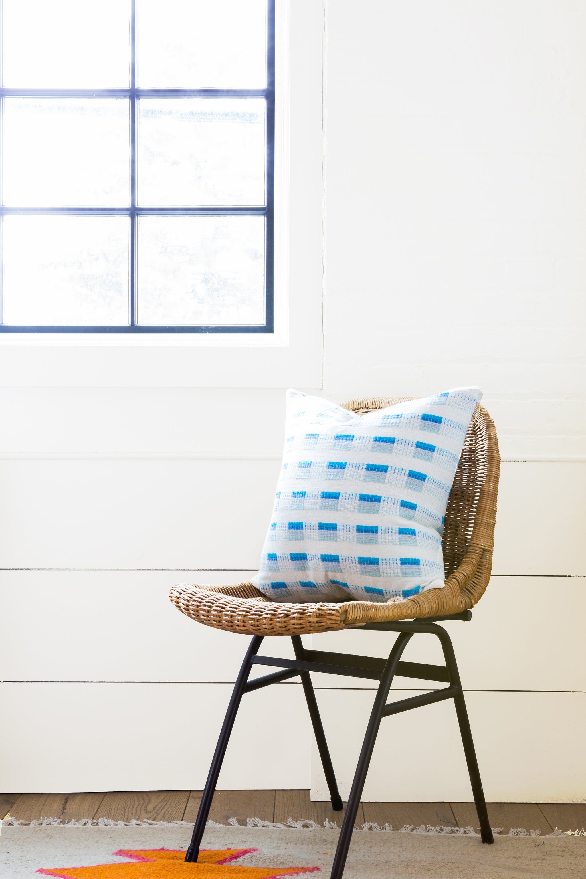 Blue Striped Throw Pillow -Bolé Road Textiles